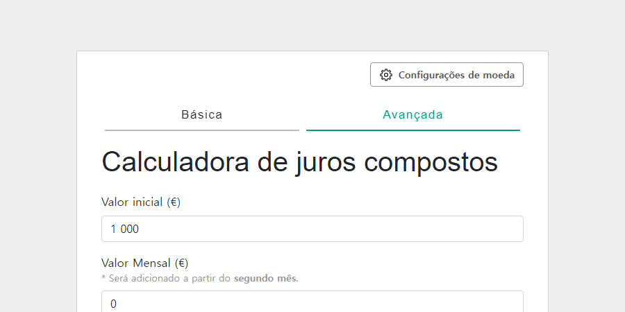 Calculadora de juros compostos (avançada) - Fical.net